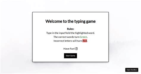Typing Speed Test Codesandbox