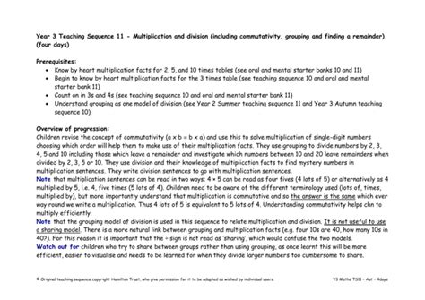 Year Teaching Sequence Xxx