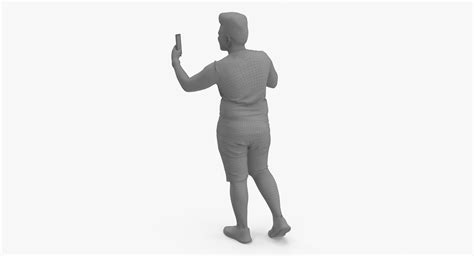 Isaac Casual Summer Interacting Pose 02 With Phone 3d Model