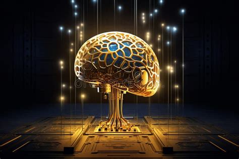 Futuristic Digital Brain With Complex Neural Networks Symbolizing