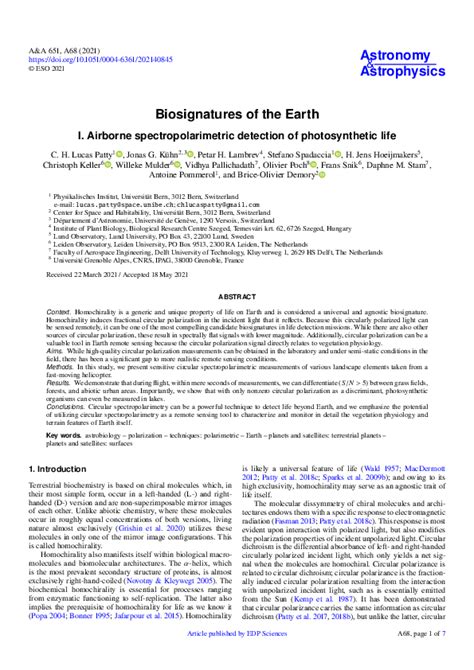 Pdf Biosignatures Of The Earth