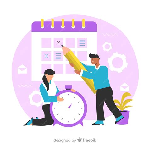 방문 페이지의 시간 관리 개념 무료 벡터