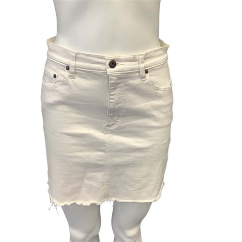 Bardot Denim Womens Size 12 Mini Skirt Whites