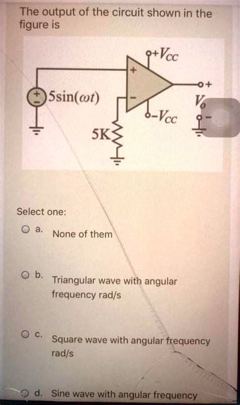 Solved The Output Of The Circuit Shown In The Figure Is O Vcc O