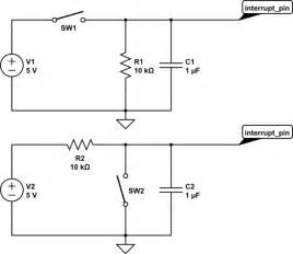 differences between interrupts and sampling for hardware button