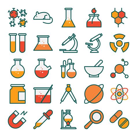 Science Set Flat Design Icons By Halogenz Official Flat Design Icons Icon Design Design