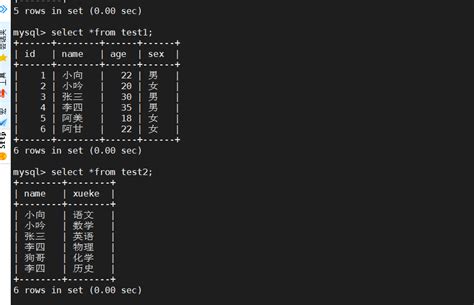 Mysql高级语句（二）sql交集 Csdn博客