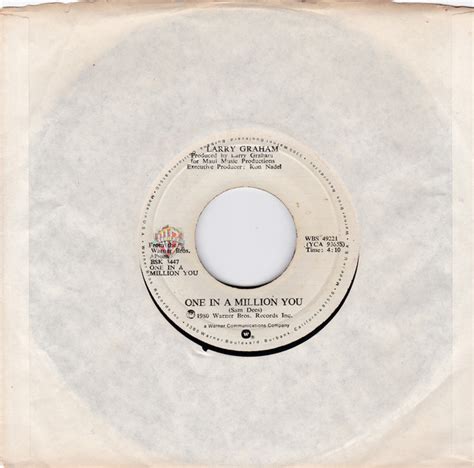 Larry Graham One In A Million You Vinyl Rpm Single Discogs