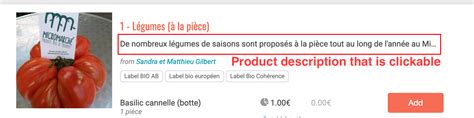 Shopfront Product Description Should Have A Pointer Cursor When Its