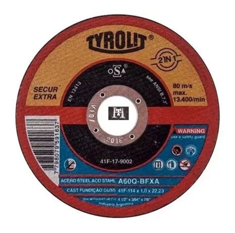 Disco Corte Tyrolit Secur 114 X 1 0 Mm X 25 Unid Metal Inox En Venta En