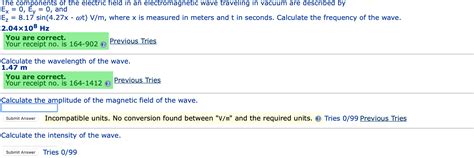 Solved The Components Of The Electric Field In An Elect