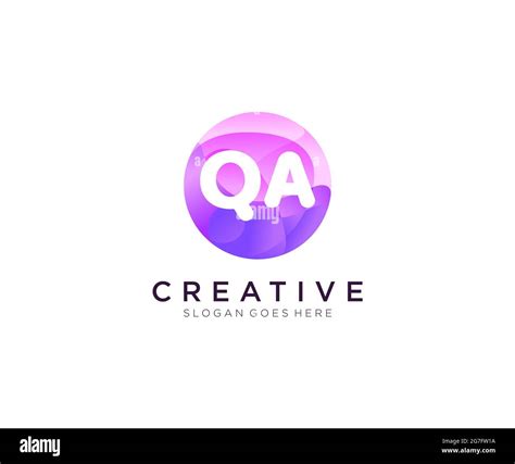 QA Initial Logo With Colorful Circle Template Stock Vector Image Art Alamy