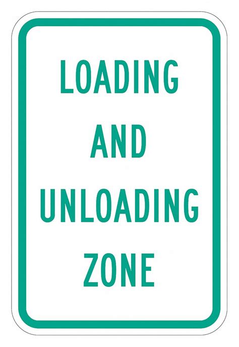 Lyle Loading And Unloading Zone No Parking Sign Sign Legend Loading And