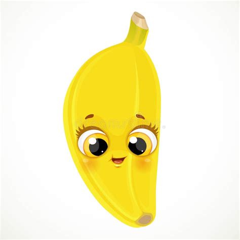 Banana Fruit Cartoon Character Emoji Mascot Stock Vector Illustration