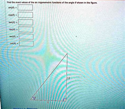 Solved Find The Exact Values Of The Six Trigonometric Functions Of The