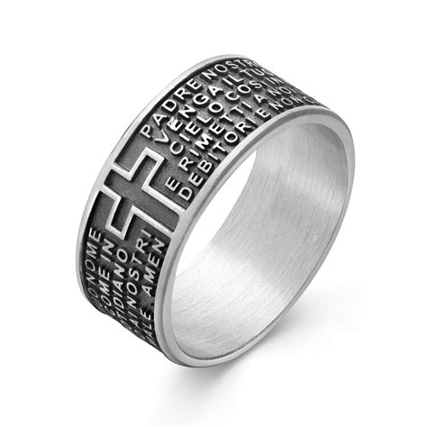 Sterling Silver Our Father Ring Mondo Cattolico