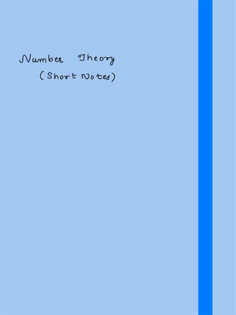 number theory pdf