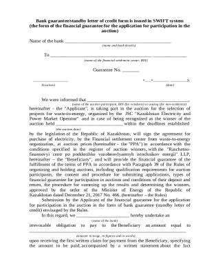 Fillable Online Standby Letter Of Credit Sample In Swift Format Fax Email Print PdfFiller