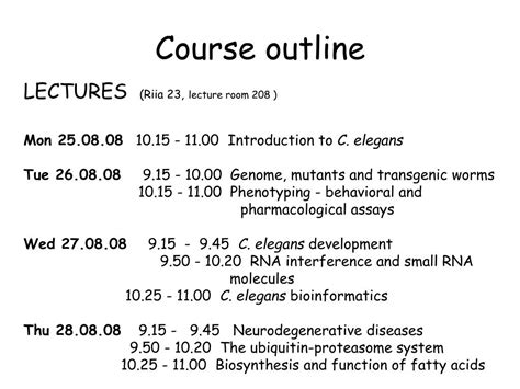 Ppt Introduction To C Elegans Laboratory Course Powerpoint