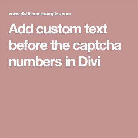 The Text Reads Add Custom Text Before The Captcha Numbers In Divit