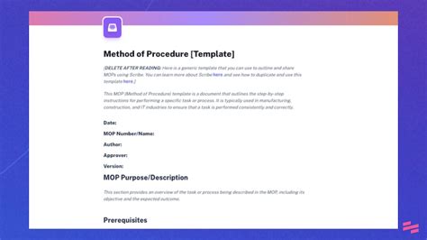 Free Policy And Procedure Templates Scribe