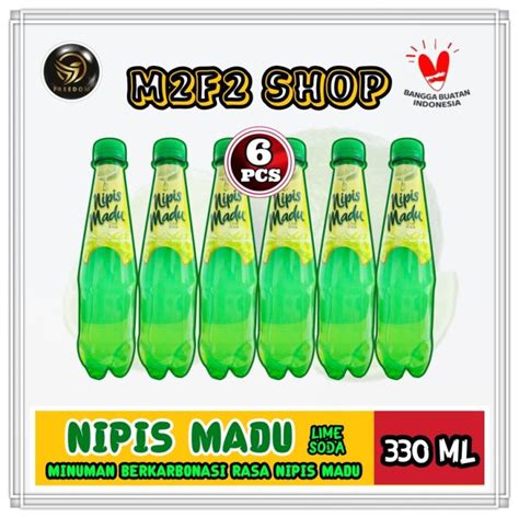 Minuman NIpis Madu Lime Soda Botol Pet Jeruk Nipis 330 Ml Kemasan