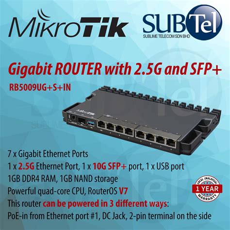 Mikrotik Rb5009ug S In Gigabit Router With 2 5g Ethernet And 10g Sfp
