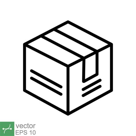 Box Icon Simple Outline Style Package Parcel Post Collection