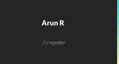 arun r s data analytics profile maven analytics