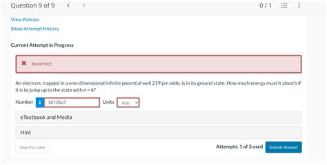 Solved Current Attempt In Progress An Electron Trapped In A Chegg