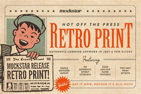 retro print texture effect by mockstar