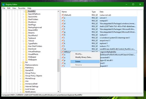 how to delete run history in windows 10