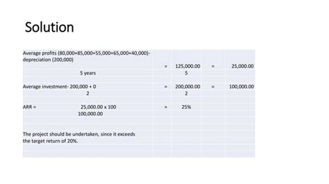 Accounting Rate Of Return Arr Acca F9 Pptx