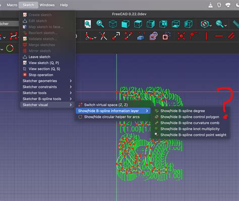The Sketcher B Spline Visuals Menu Doesnt Indicate Whats On Or Off