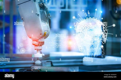 Robot Hand Machine Control By Ai In Manufacturing Industry Ai Powered