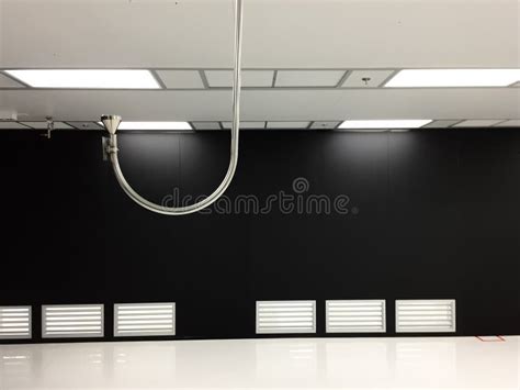 Clean Room With Black Anodized And Particle Counter Stock Image Image Of Empty Ceiling