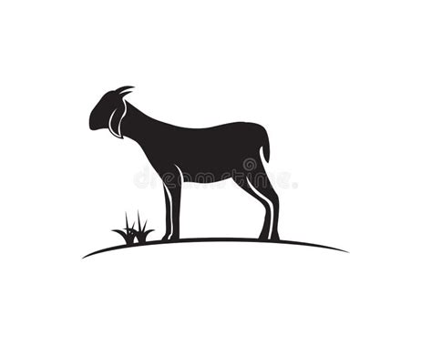 Vector De Logo Template De La Cabeza De La Cabra Ilustración del Vector Ilustración de