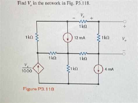 solved find v0 ﻿in the network in fig p3 118 figure p3 118