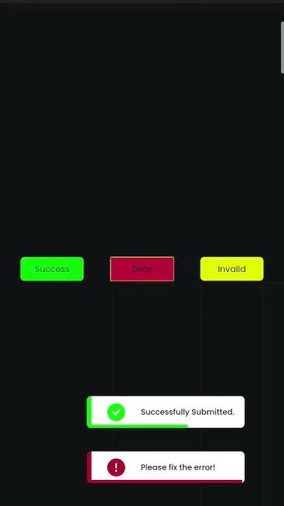 toast notification with progress bar in html css coding contactform
