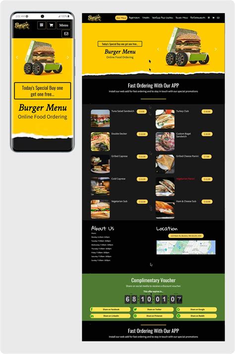 Food Ordering Burger Themed Template