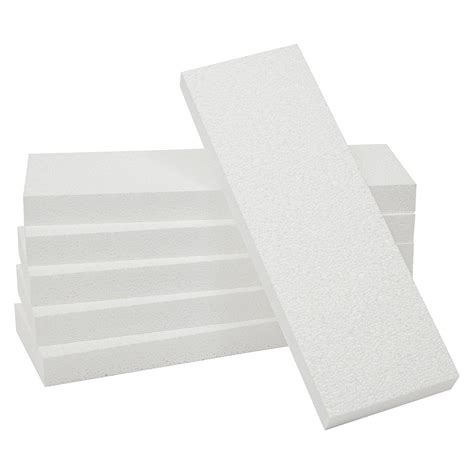 6 Pack Foam Rectangle Blocks For Crafts 12x4x1 In White Oriental