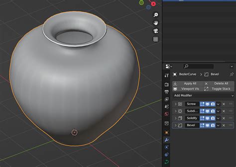 adding thickness or depth to a bezier curve basics and interface