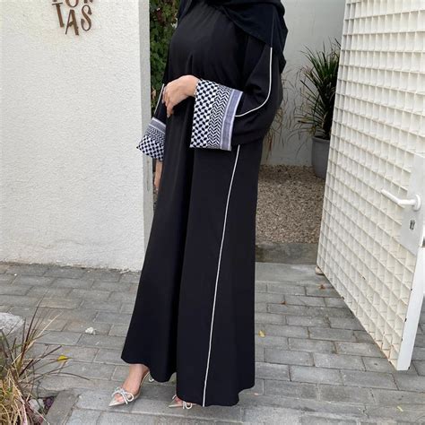 Algod O Linho Fechado Abaya Para Mulher Keffiyeh Israel Hijab Mu Ulmano