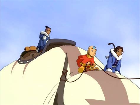 Avatar Aang Katara And Sokka Flying On Appa Towards The Southern Air Temple Avatar Aang