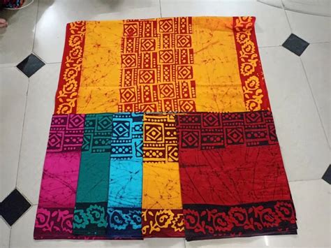 Mom Batik Multi Redyeing Cotton Nighty Fabric Yellow At ₹ 235piece In