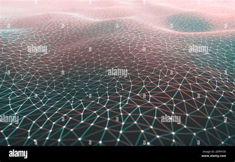 Abstract Background Colorful Mesh Interconnected Lines Cloud Computing Concept 3d