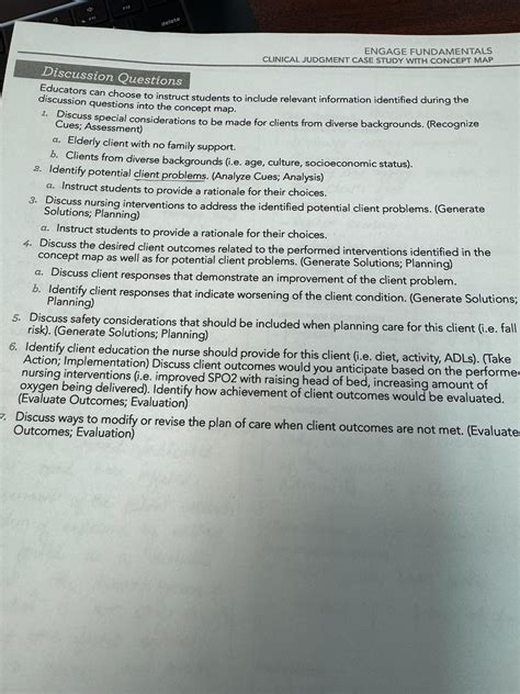 Solved ENGAGE FUNDAMENTALSCLINICAL JUDGMENT CASE STUDY WITH Chegg