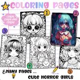 Cute Horror Girls Coloring Page By Color Color And Color Tpt