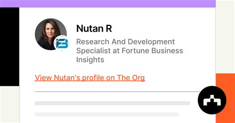 Nutan R Research And Development Specialist At Fortune Business