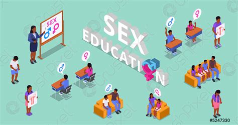 Conjunto Isométrico De Educación Sexual Vector De Stock 5247330